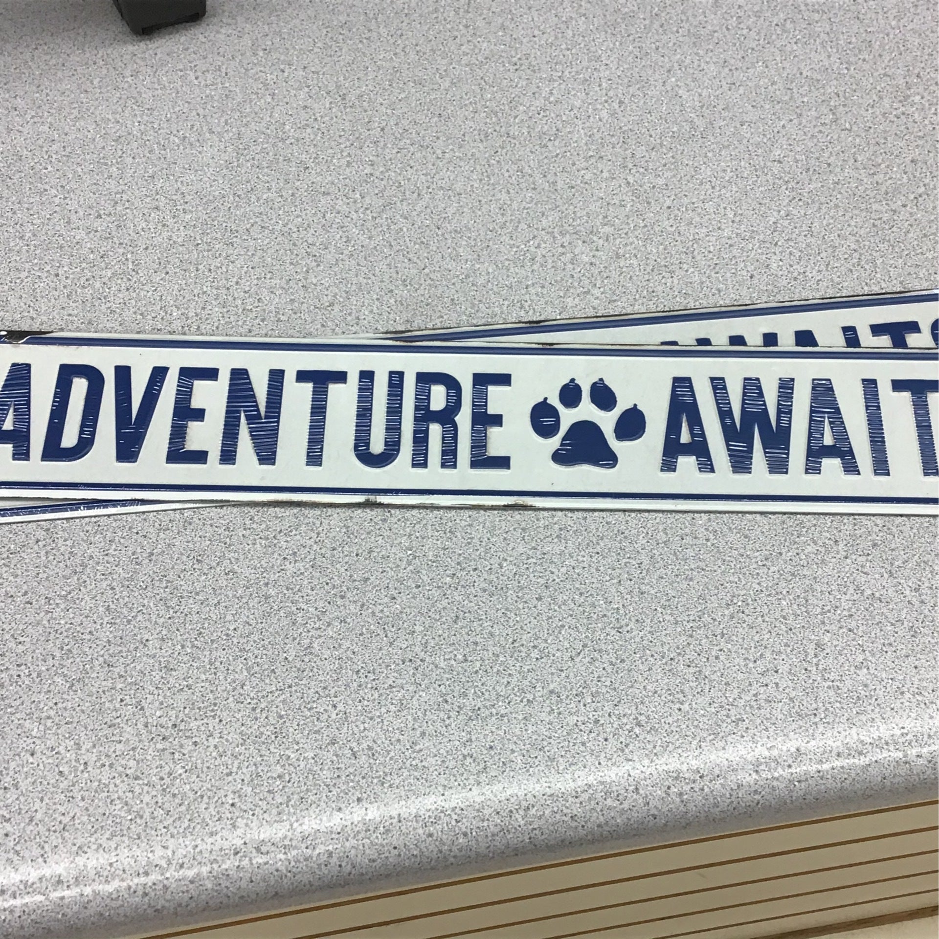 Adventure Awaits Embossed Tin Street Sign | Jeeperz Outpost